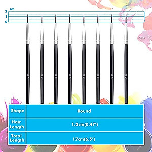 Miniature Detail Paint Brushes, Anezus 30 Pcs Paintbrushes Small Watercolor Artists Paint Brushes for Acrylics Oil Model Craft Nail Detail Painting, Size 00