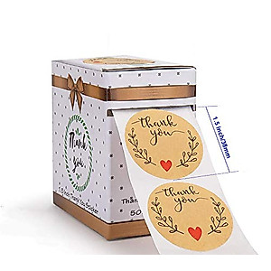 1.5" Thank You Stickers, Thank You for Small Business Stickers, Thank You Stickers Roll, Handmade Stickers for Delivery, Decoration, Gifts, Packaging, Party, Easter Gifts, Bakery Boxes, 500PCS/Roll