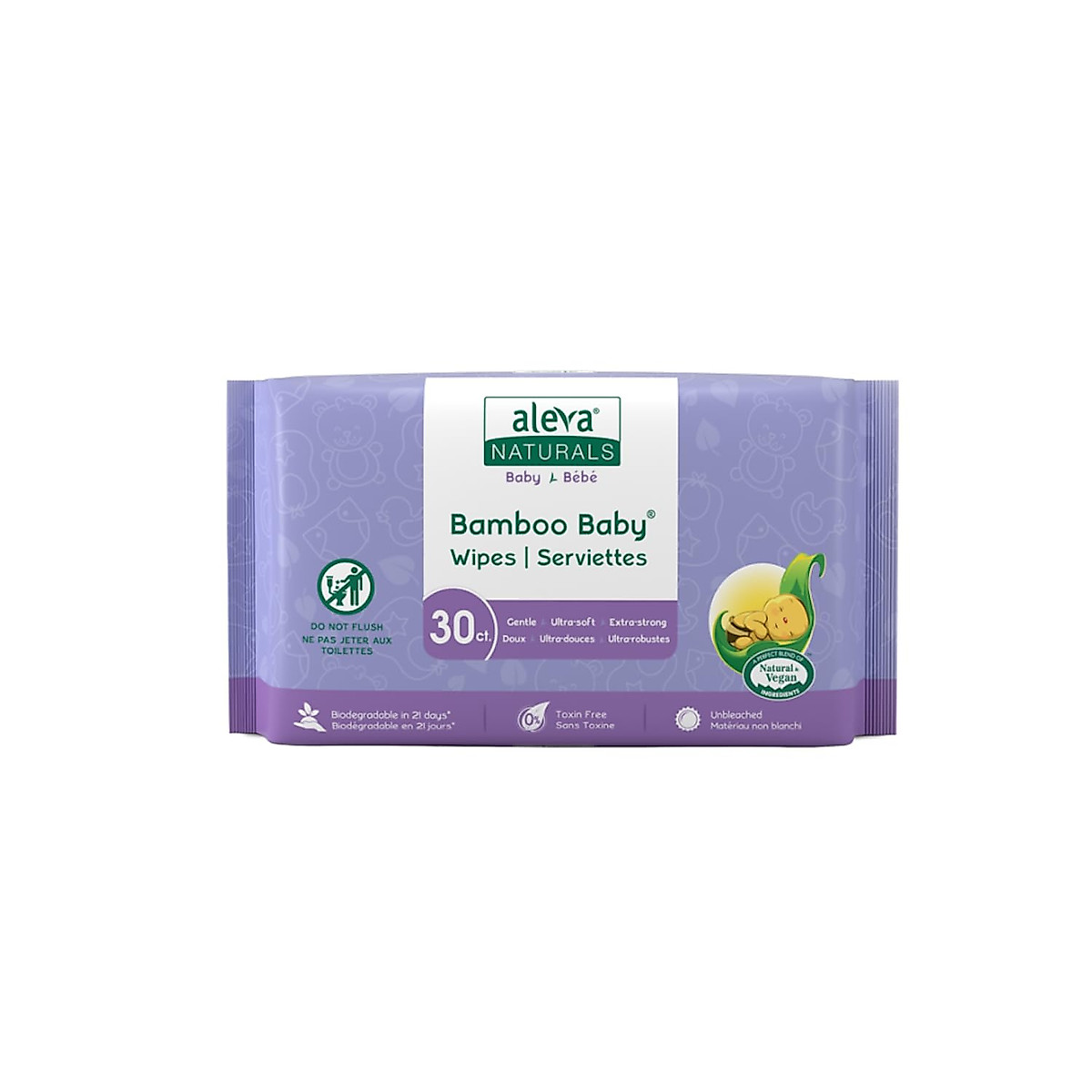 Aleva Naturals Newborn Starter Kit for Baby - Set of Wipes, 2 in 1 Hair & Body Wash, Daily Soothing Moisturizer, Sleep Easy Hair & Body Wash - 4 Piece Travel Set