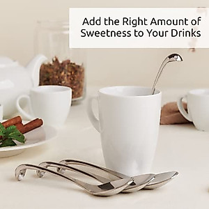 OTOTO Sweet Nessie Sugar Spoon (Set of 4) - Stainless Steel Tea Spoon - 100% Food Grade & Dishwasher Safe - Perfect Spoon for Tea & Coffee