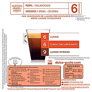 Nescafe Dolce Gusto Coffee Pods, Lungo Decaffeinato, 16 capsules, Pack of 3