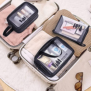 MAANGE 3 Pcs Toiletry Bag for Women Men, Translucent Waterproof Makeup Bags Set Travel Organizer for Accessories, Toiletries, Cosmetics