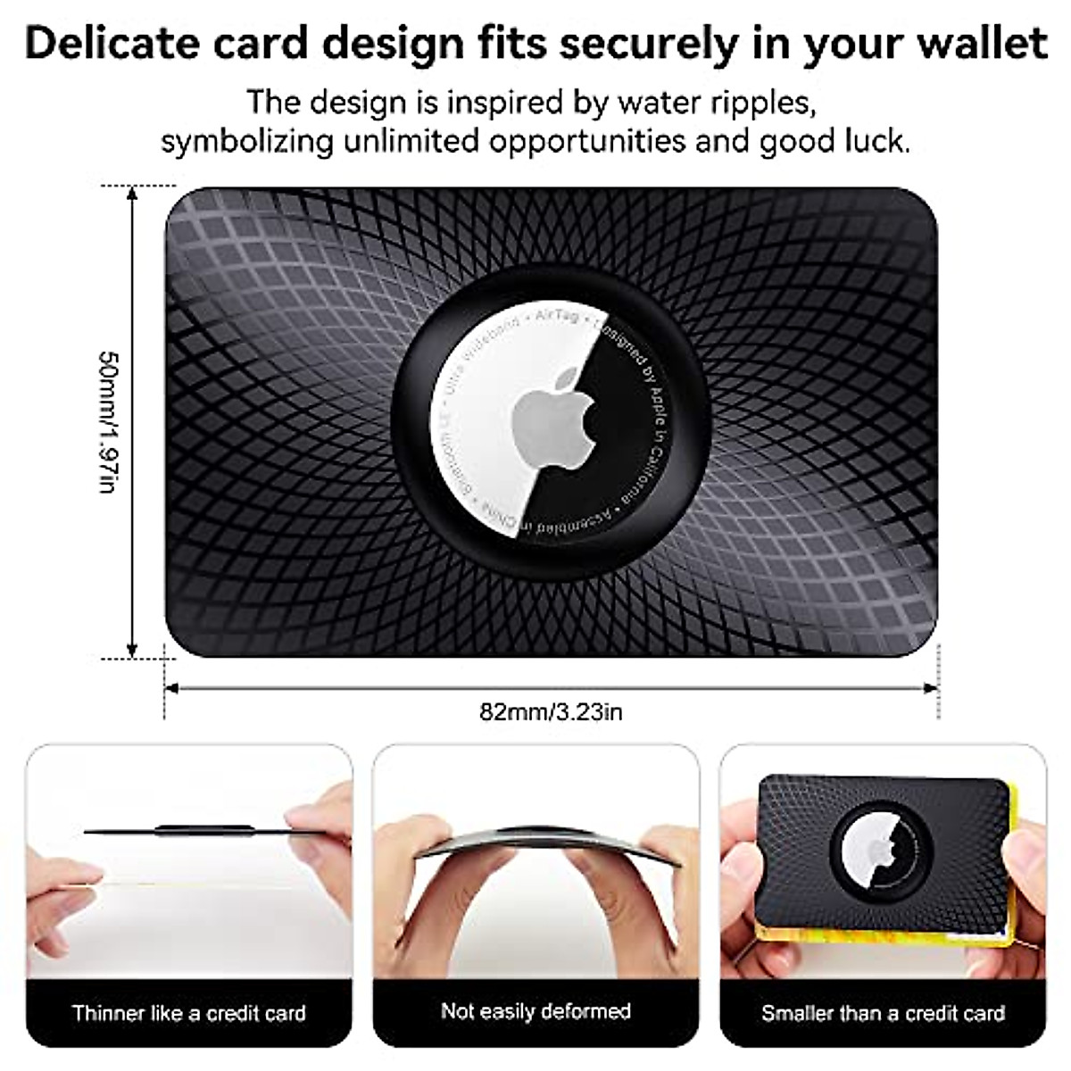 Airtag Wallet Holder 2 Pack,Ultra Thin Card Case for Apple Airtag,Airtag Card Holder for Purse, Handbag, Backpack Wallet, Clutch Bag