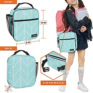 OPUX Premium Insulated Lunch Box, Soft School Lunch Bag for Kids Boys Girls, Leakproof Small Lunch Pail Men Women Work, Reusable Compact Cooler Tote Lunchbox for Office Adult, Teal