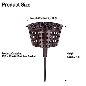 Fertilizer Basket, 20PCS Bonsai Fertilizer Box, Durable Anti‑Aging Fertilizer Mesh Baskets with Lid,Mini Automatic Planting Portable-Fertilizer Orchid Basket for Slow and Timed Release-Fertilizers