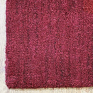 Rugsotic Carpets Hand Knotted Gabbeh Silk and Wool 6'x9' Area Rug Contemporary Red LSM201