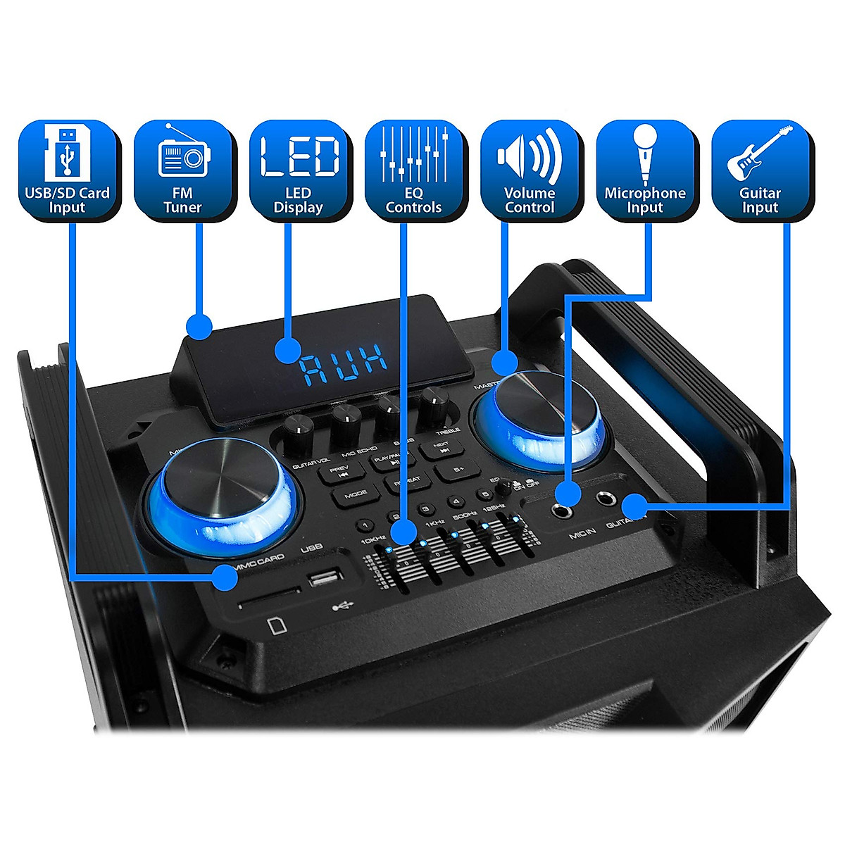 Technical Pro Bluetooth Karaoke Machine System+Wireless Microphone+Tablet Stand