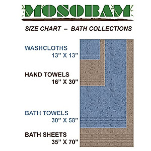 Mosobam 700 GSM Hotel Luxury Bamboo Viscose-Cotton, Washcloths 13X13, Set of 12, White, Turkish Baby Bath Towel, Face Washcloth