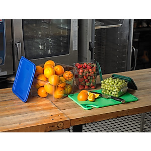 Carlisle FoodService Products Squares Square Food Storage Container with Stackable Design for Catering, Buffets, Restaurants, Polycarbonate (Pc), 12 Quarts, Clear, (Pack of 6)