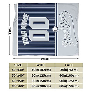 Rgubvui Custom Blanket Baseball City Blanket Personalized Throw Blanket Name Number Fans Gifts for Men Women