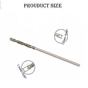 Utoolmart 1.2mm Diamond Twist Drill Bits High Speed Steel HSS for Glass Sea Shells Stone Tiles 2 Pcs