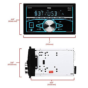 BOSS Audio Systems 820BRGB Multimedia Car Stereo - Double Din, Bluetooth Audio and Hands-Free Calling, MP3 Player, USB Port, AUX Input, AM/FM Radio Receiver, No CD/DVD, Multi Color Illumination