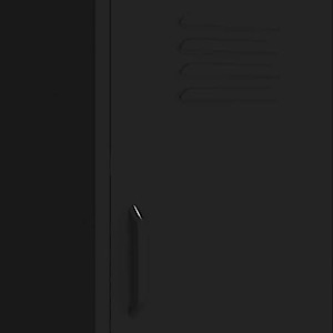 GOLINPEILO Metal Storage Cabinet with Single Doors and 2 Adjustable Shelves, Steel Garage Storage Cabinet File Cabinet Counter Cabinet for Home Office, Garage, Gym, School, 16.7"x13.8"x40" Black