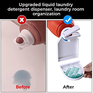 KMOUANTS Laundry Detergent Dispenser Cup Holder,Nozzle Upgraded Labor-Saving Switch Easily No More runny or Messy Laundry Detergent, Laundry Cup Holder and drip Tray Room Organization and Storage