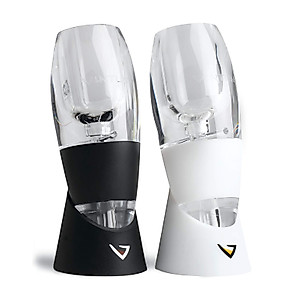 Vinturi Wine Lovers Set Essential Red and White Wine Aerators, Set of 2, Black