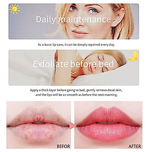 Bee Lip Balm Honey Pot, 2 PCS Strawberry & Honey Hydrating Prevention Dry and Cracked Lip Scrubs Exfoliator, Propolis Moisturizing Lip Sleep Mask Reduces Lip Lines, Lip Exfoliating Honey Bee Lip Mask