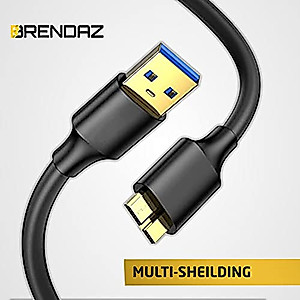 USB 3.0 Interface Cable, USB 3.0 A to Micro B Compatible w/Canon EOS-1D X Mark II, 7D Mark II, 5DS, 5DS R, EOS 5D Mark IV DSLR Nikon D5 D850 D810A D810 D500 FujiFilm GFX 50S, X-T2 Camera (10-Feet)