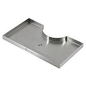 Kegco DP-920D Beer Drip Tray Stainless Surface Mount 3" Column Cut-Out with Drain