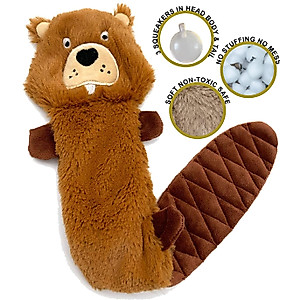 Jalousie 5 Pack Stuffingless Dog Squeaky Toys Dog Toy w/Durable Liner No Stuffing Dog Toy - Dog Toys Crinkle Paper Squeaker Toy for Medium Large Dogs (5 Pack - Color 4 - Squeaky)