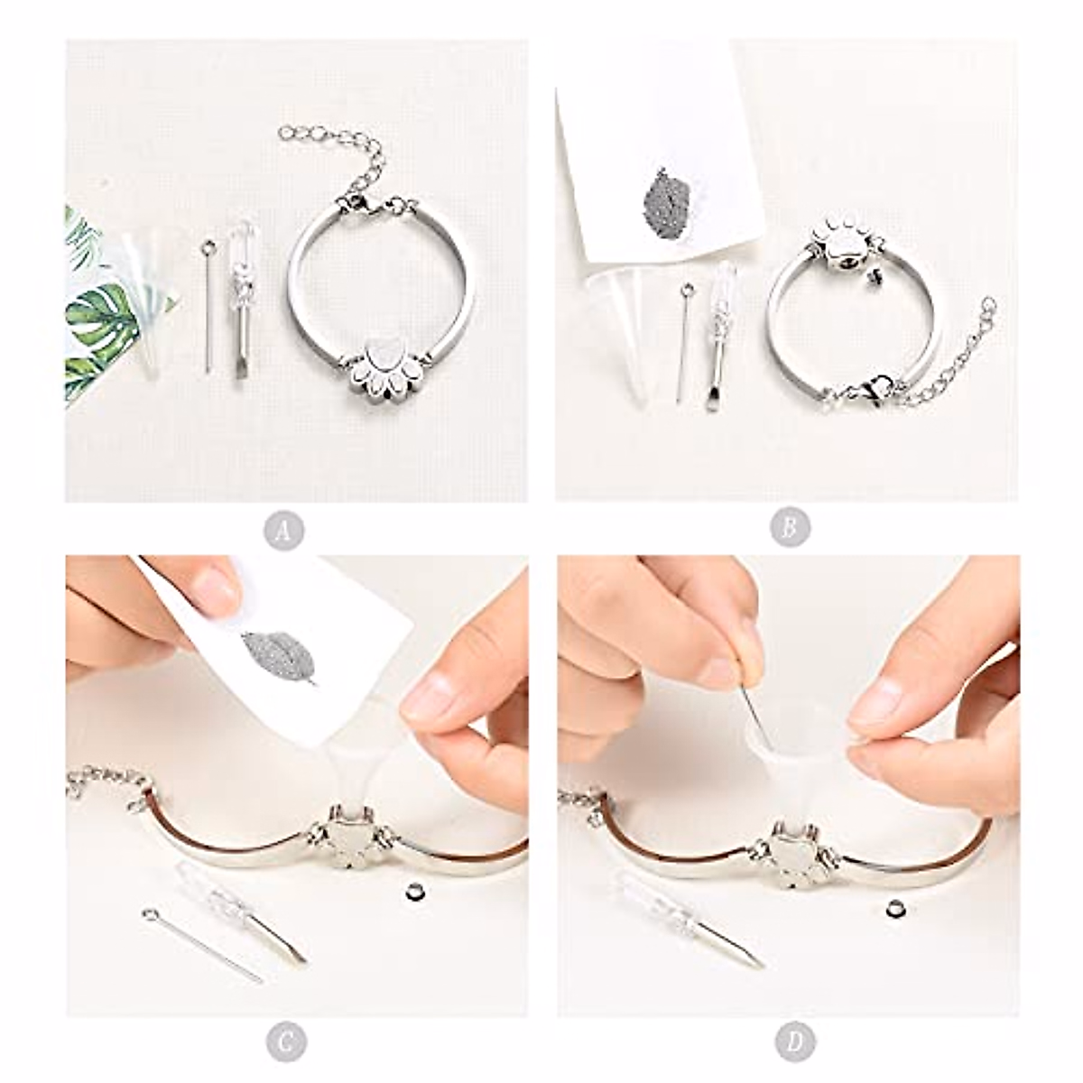 Stainless Steel Paw Print Urn Bracelet Memorial Ash Keepsake Cremation Jewelry Dog Ashes Bracelet