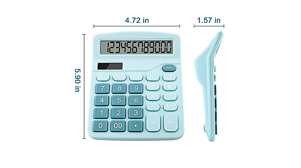 Ellieea Desk Calculator - Large LCD, Blue Efficient Tool