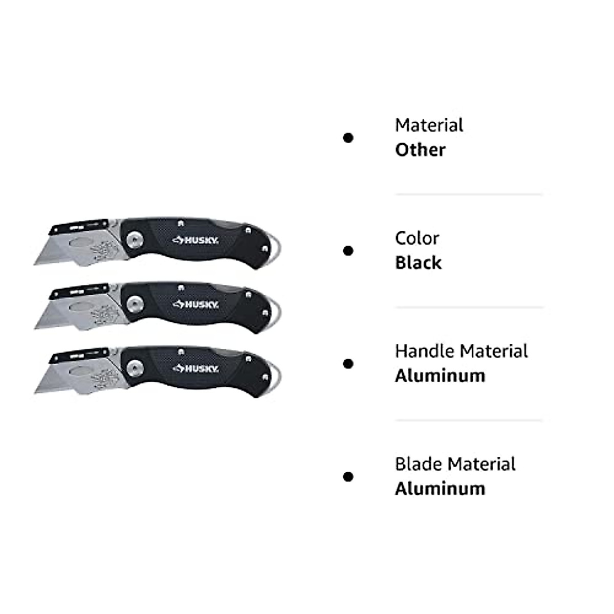 Husky Folding Lock-Back Utility Knife (Set of 3)