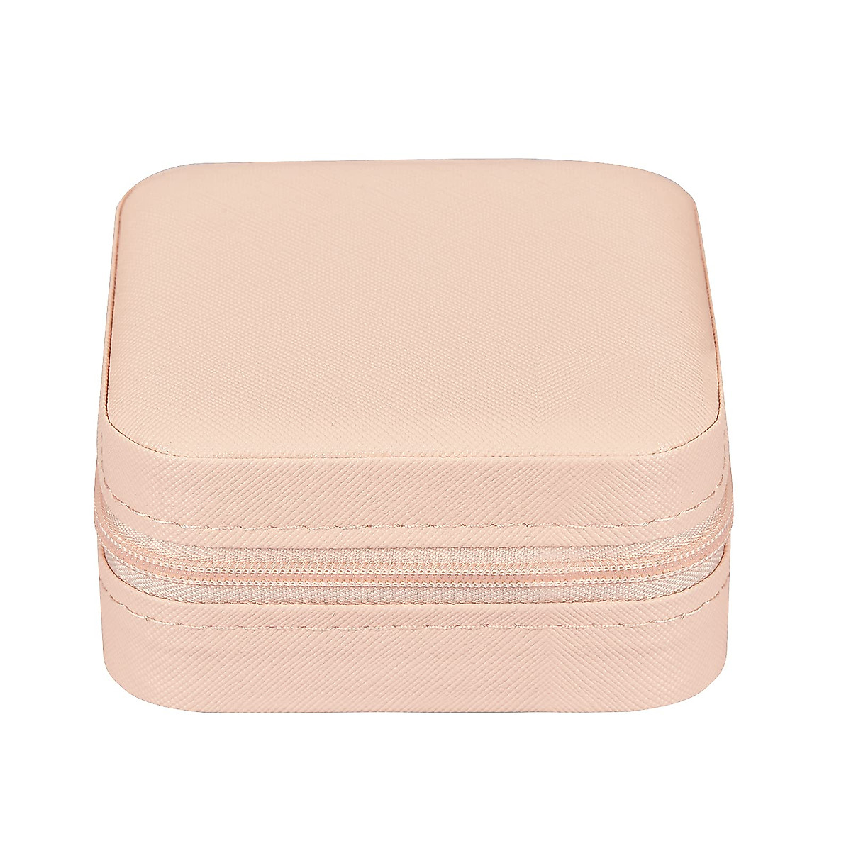 PU Leather Small Jewelry Box, Travel Portable Jewelry Case for Ring, Pendant, Earring, Necklace, Bracelet Organizer Storage Holder Boxes (Pink)