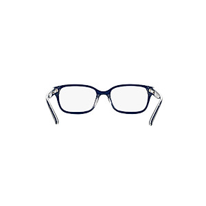 Polo Ralph Lauren Kids' PP8520 Rectangular Prescription Eyewear Frames, Navy Blue On White/Crystal/Demo Lens, 46 mm