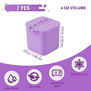 2PCS Dip Containers, Only Fits for Which is Redesigned, 4oz Silicone Salad Dressing Container Dipping Sauce Container Dipping Sauce Cups with Lids for School Lunch Picnic Travel