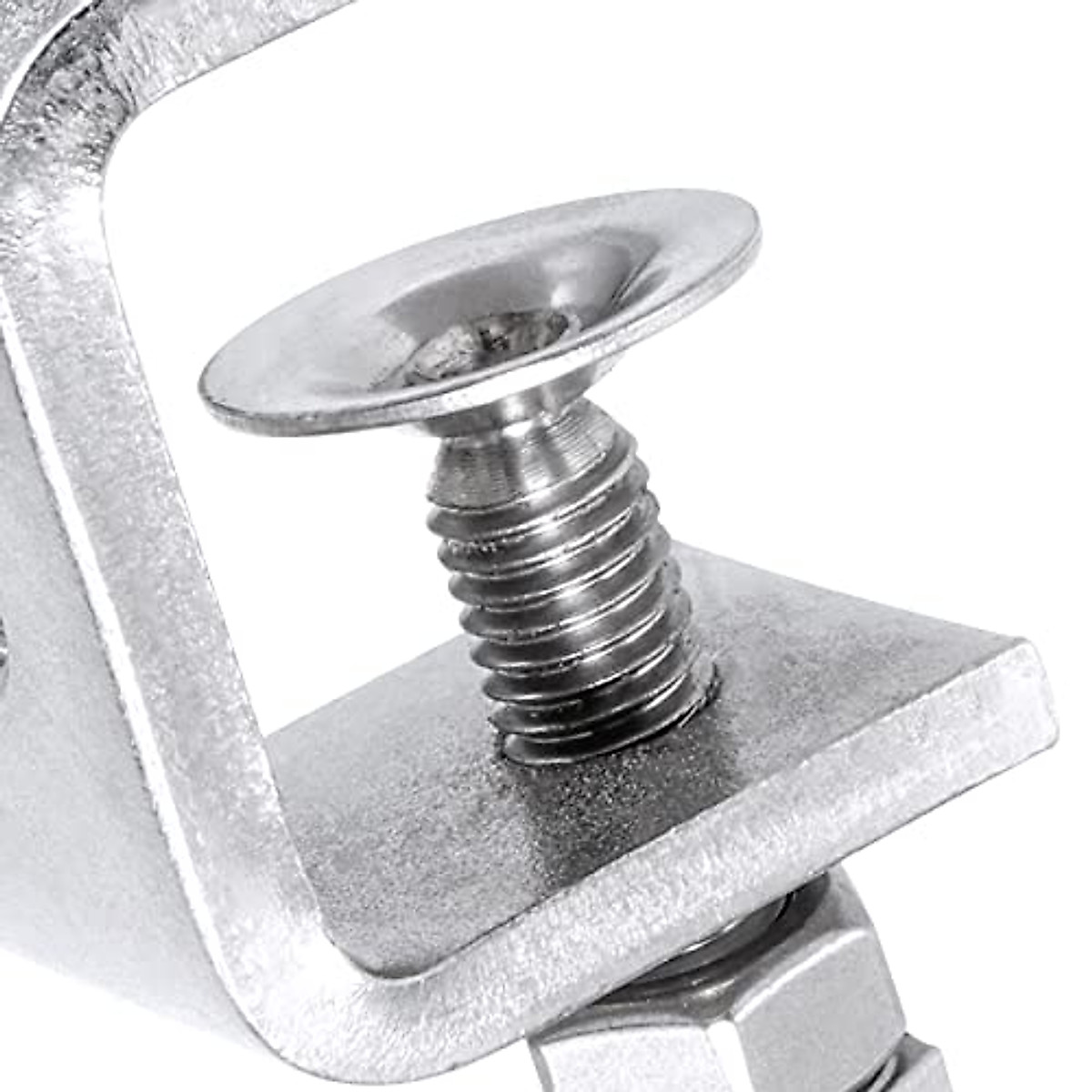 JOIKIT 6 Pack Stainless Steel C-Clamp Tiger Clamp, Heavy Duty G-Clamp with 1.18 Inch Wide Jaw Openings, Silver