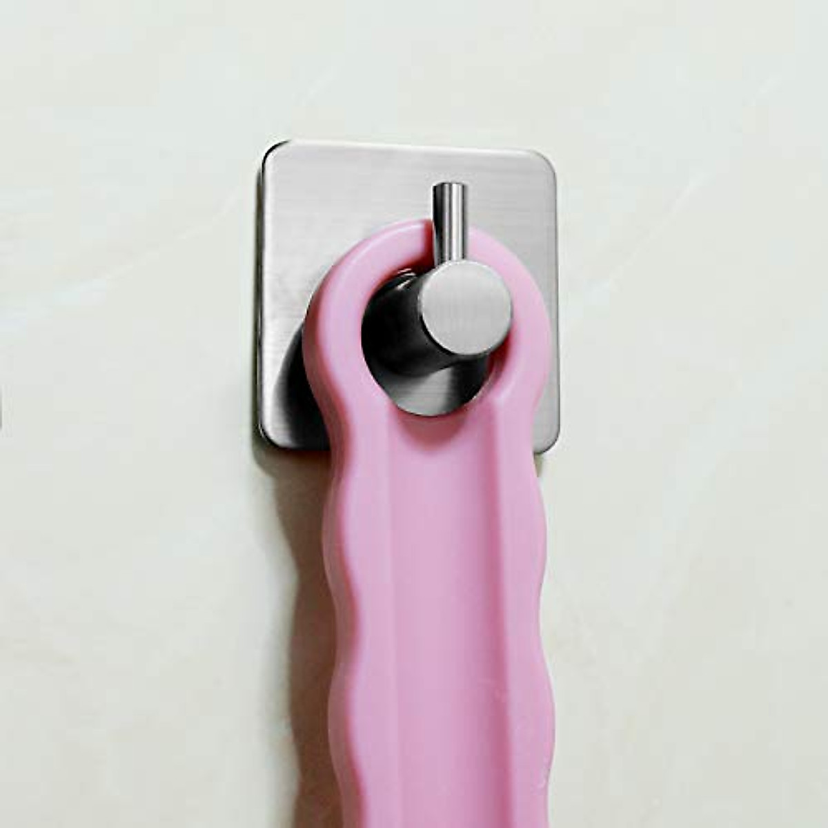 mxtechnic Self Adhesive Hook Stick on Wall 304 Stainless Steel Polished Hanging Clothes Coat Hat Hooks and Strong Heavy Duty Metal Super Power Hooks Storage Organizer (10 Pack) (Hooks Sliver 4 Pack)