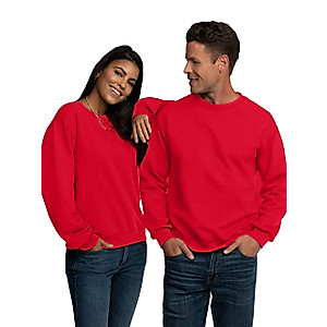 Fruit of the Loom Men's Moisture Wicking Eversoft Fleece Sweatshirt, Red, Medium