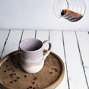 Bosmarlin Large Ceramic Coffee Mug, 20 Oz, Big Tea Cup for Office and Home, Dishwasher and Microwave Safe(20 Oz, Purple)