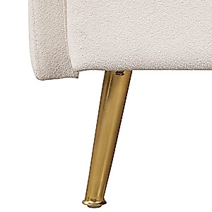 Goohome Mid Century Modern Accent Chair Single Sofa Comfy Upholstered Armchair Living Room Furniture, ReadingChair with Lumbar Pillow and Metal Legs for Bedroom, Lounge