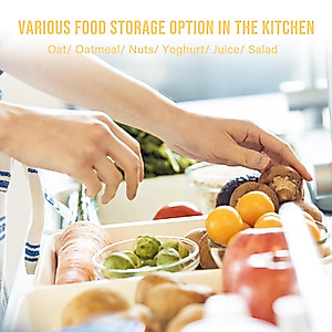 BEWAVE 24 Oz Overnight Oats Containers with Lids, Glass Oatmeal Mason Jars Large Capacity Cups for Pudding Salad Cereal Yogurt Milk Fruit Storage