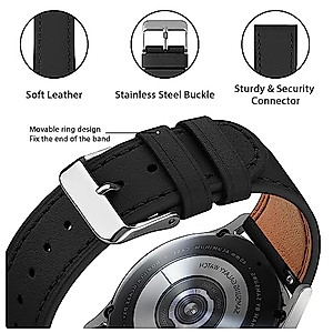 Vancle band Compatible with Samsung Galaxy Watch 5 40mm 44mm/Watch 5 Pro 45mm/Galaxy Watch 4 Classic 42mm 46mm Women Men, Leather Strap Replacement for Samsung Galaxy Watch 4/5