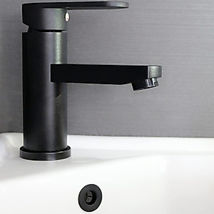 2Pcs Sink Overflow Ring Matte Black Bathroom Sink Basin Trim Overflow Cover Hole Insert Ring Caps Brass Kitchen Bath Sink Round Drain Cover Parts