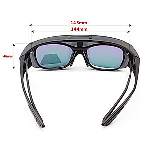 grinderPUNCH Polarized Sunglasses Flip Up Fit Over Prescription Glasses for Men Women Flip Up Shield Wrap Around Light Blocking Driving Shades UV 400 Protection (X-Large, Black)