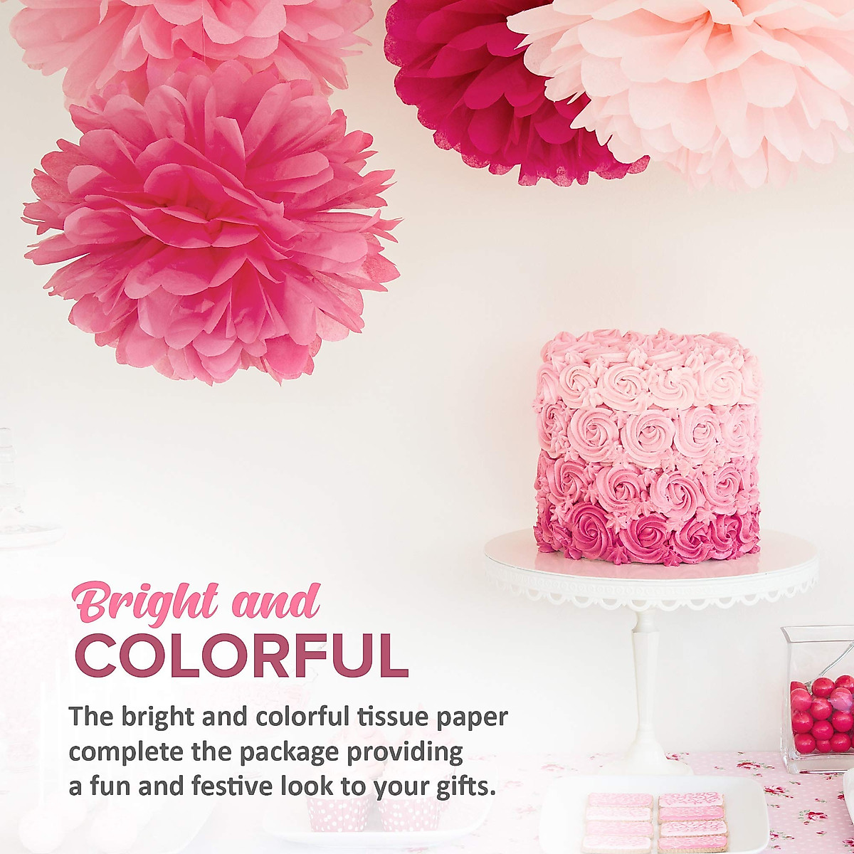 Tissue Paper for Gift Wrapping (100 Sheets) 20 Assorted Colors, Gift Bags, Packaging, Floral, Birthday, Holidays, Christmas, Halloween, and DIY Crafts 15" X 20" Inch