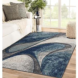 LUXE WEAVERS Tower Hill Abstract Blue 5x7 Area Rug