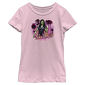Marvel Girl's She-hulk Graffiti T-shirt T Shirt, Tahiti Blue, Large US