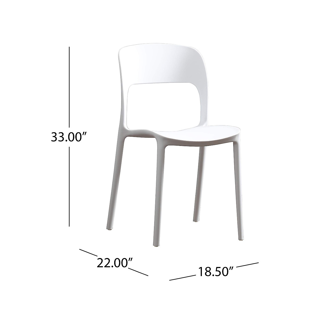 Christopher Knight Home Dean Outdoor Plastic Chairs (Set of 2), White