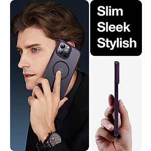 TORRAS Save $15 to Buy Deep Purple&Black Together for iPhone 14 Pro Max Case Compatible for MagSafe Guardian Series