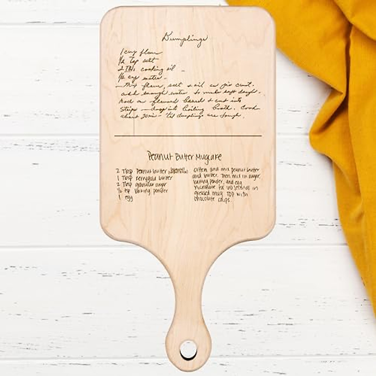 Personalized Handwritten Recipe Cutting Boards Custom Wooden Chopping Boards for Kitchen for Grandmother Kitchen Essentials Customized Chef Housewarming Presents (W/Handle Shape)