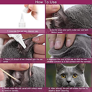 Pjordo Ear Cleaner for Dogs & Cats, Pet Ear Cleaner Solution, Ear Cleaning for Cats, Cat Ear Drops for Wax, Odor, Itchy, Dog Ear Treatment (3.38 oz)