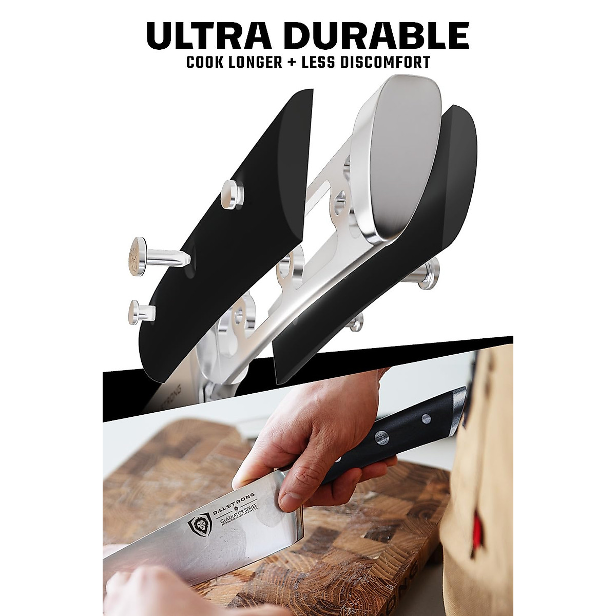 Dalstrong 12-Piece Knife Block Set - Gladiator Series Elite - Black Handles - German HC Steel - Hand-Made Manchurian Ash Wood Block - NSF Certified