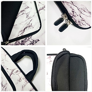 14 15 15.4 15.6 Inch Laptop Handle Bag Computer Protective Case Sleeve Neoprene Cover Compatible with MacBook Pro 15" 15.6" Dell Lenovo HP Asus Acer Sony Toshiba Chromebook Notebook (White Marble)