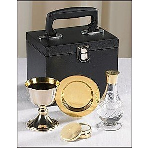 Chalice Paten Pyx Holy Water Bottle Carrying Case Minister Traveling Mass Kit