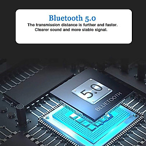 Bluetooth 5.0 Wireless Earbuds with Wireless Charging Case IPX8 Waterproof TWS Stereo Earphones Premium Sound Cordless in-Ear Built in Mic Headset Hands-Free Call Microphone for Sport Black