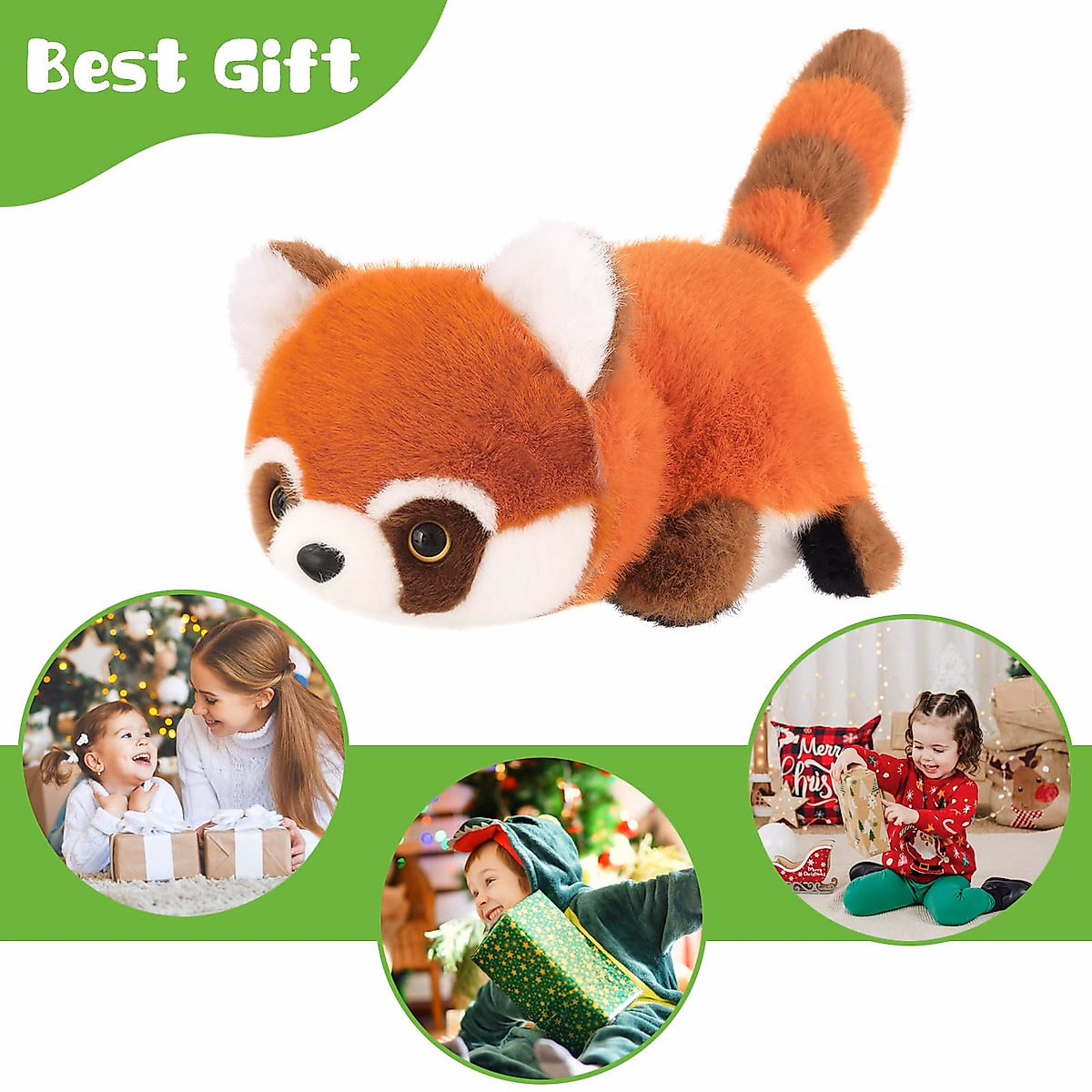 COKEYIOG Red Panda and Panda Stuffed Animal,2 in 1 Panda Plush 8.7in Cute Sensory Fidget Stuffed Animals Soft Red Panda Pillow Toy for Kids Adults Girls Boys